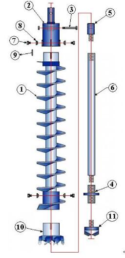 Hollow Stem Auger 10 1/4inch Triple Key Heavy Duty for Geothermal drilling