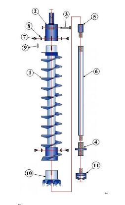 Hollow Stem Auger 8 1/4″ (210mm) Triple Key Heavy Duty