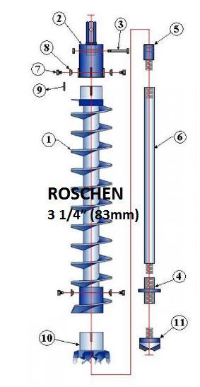 Double Key Heavy Duty Hollow Stem Auger 3 1/4″ 83mm