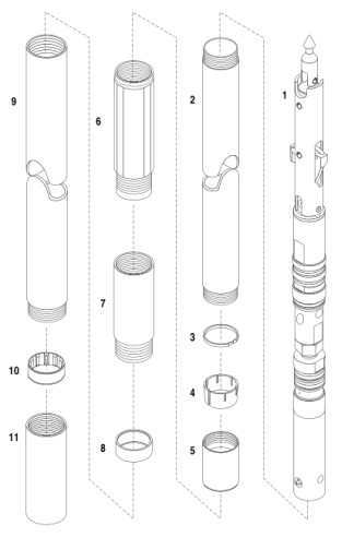 NQU UNDERGROUND WIRELINE DOUBLE TUBE CORE BARREL ASSEMBLY FOR ...