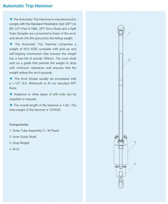 Soil Standard Penetration Test Cone Penetrometer SPT Apparatus