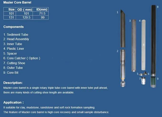 Mazier 86 101 116 131 146 Triple Tube Core Barrel for Obtaining ...